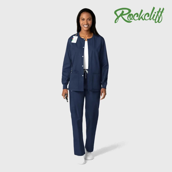 WonderWink Wonderworks (800) - Unisex Snap Front Jacket (Rockcliff ...